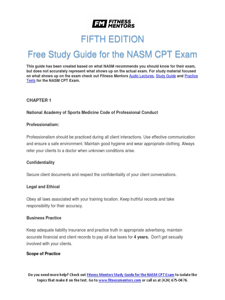 NASM CPT Exam Prep Guide | PDF | Anatomical Terms Of Motion | Bone