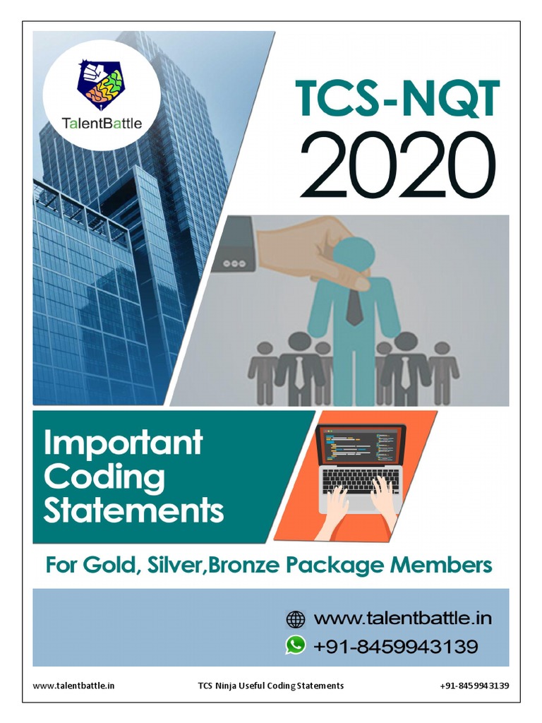 Coding Statements Useful For Tcs Ninja - With Solution | PDF | Mathematical Concepts | Computer ...