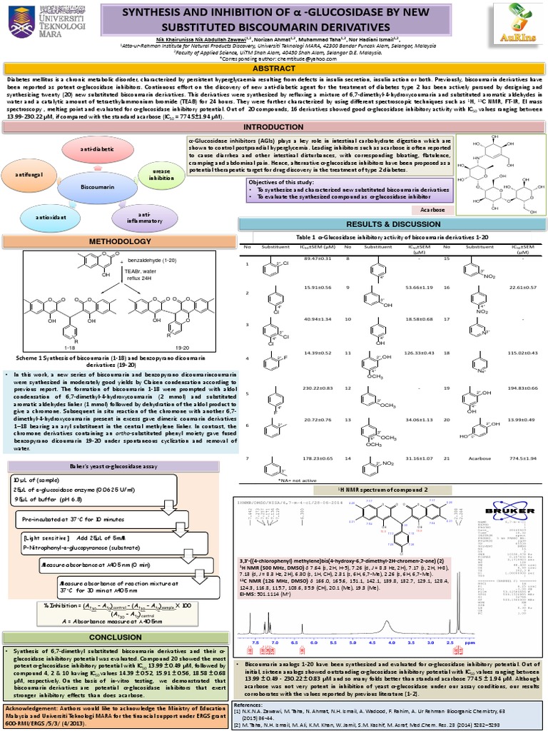 Synthesis And Inhibition Of Α -Glucosidase By New Substituted Biscoumarin Derivatives | PDF ...