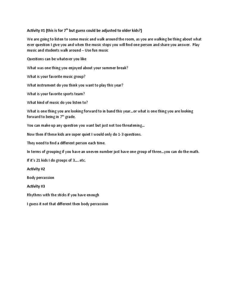 First Day of School Activities | PDF