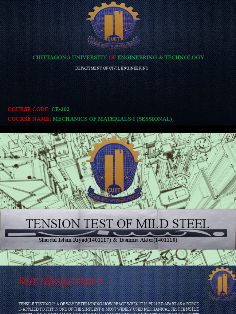 Tension Test of Mild Steel | Download Free PDF | Ultimate Tensile ...