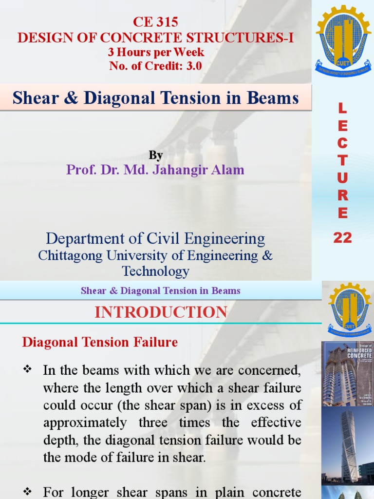 Diagonal Tension in Concrete Beams | PDF | Beam (Structure) | Bending