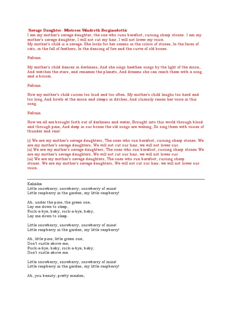 Bardic Songs Raw | PDF | Nature