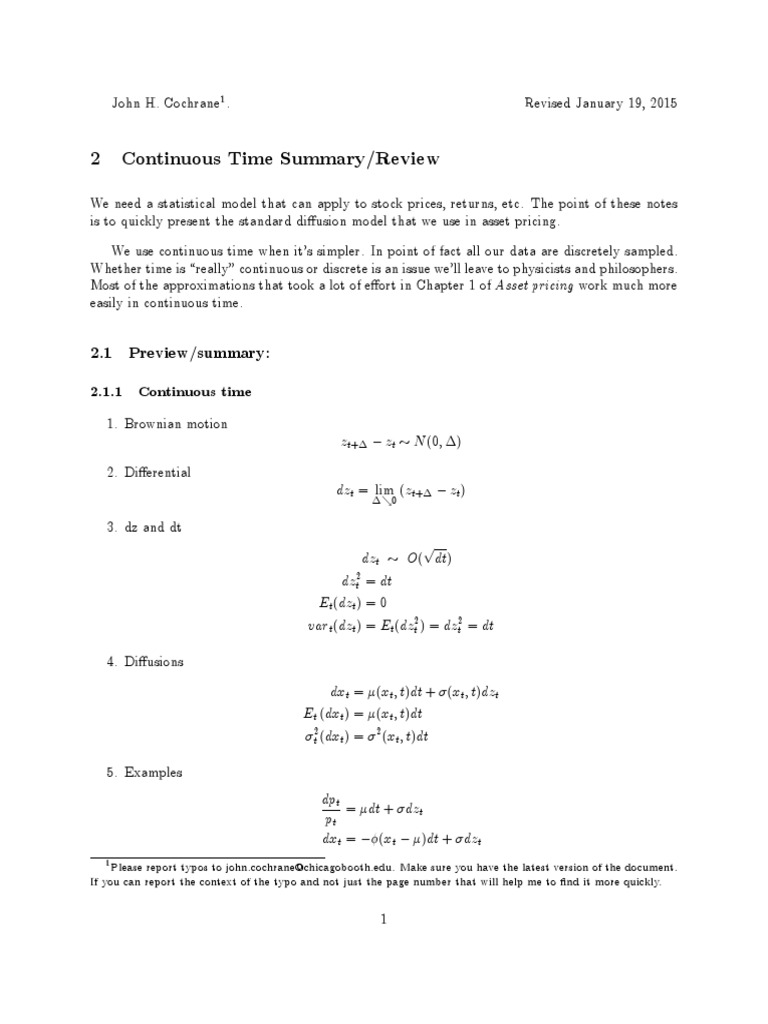 Continuous - Time - Vs Discrete Time | Download Free PDF | Variance ...