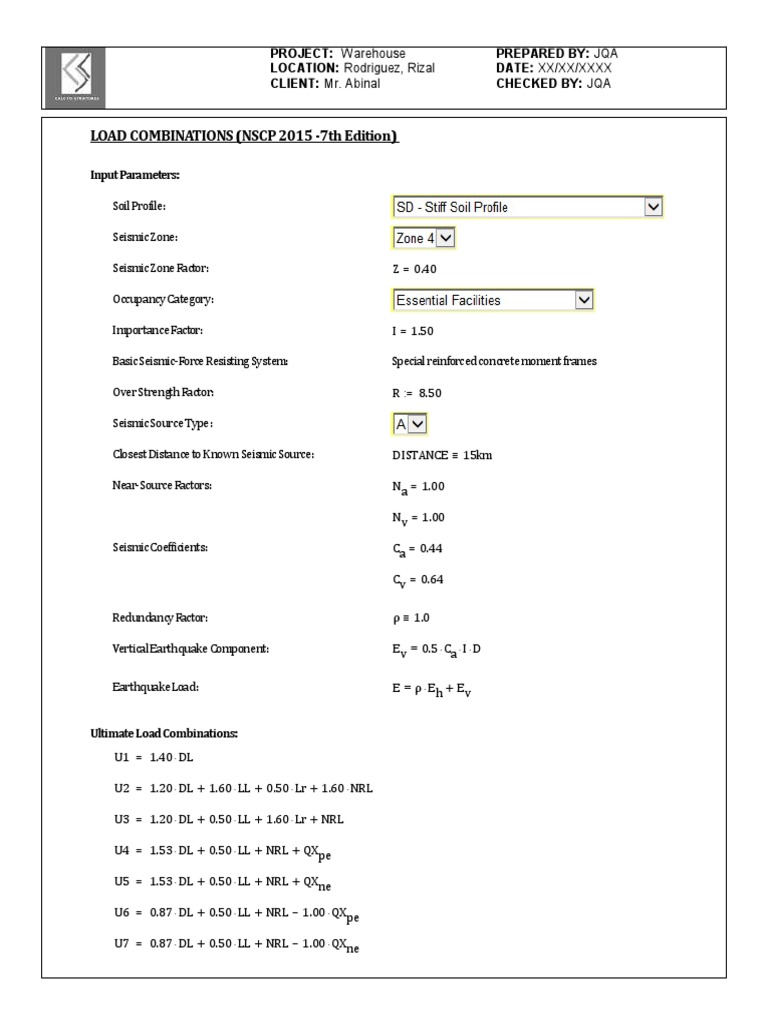 LOAD COMBINATIONS (NSCP 2015 - 7th Edition) | Download Free PDF | Rapid ...