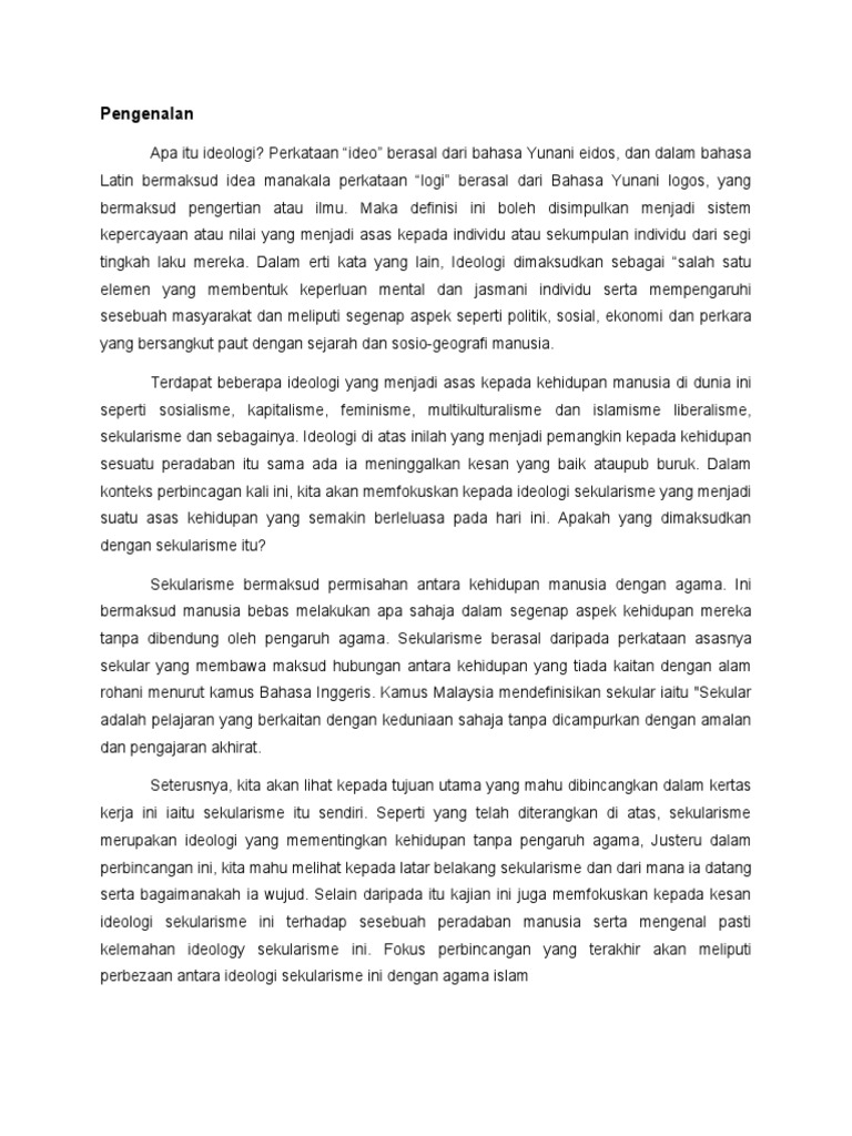 Pengenalan Ctu Sekularisme | PDF