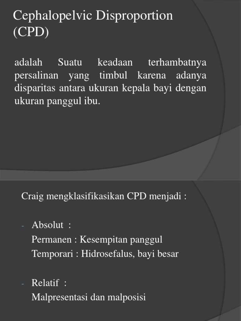 Cephalopelvic Disproportion (CPD) | PDF | Childbirth | Caesarean Section