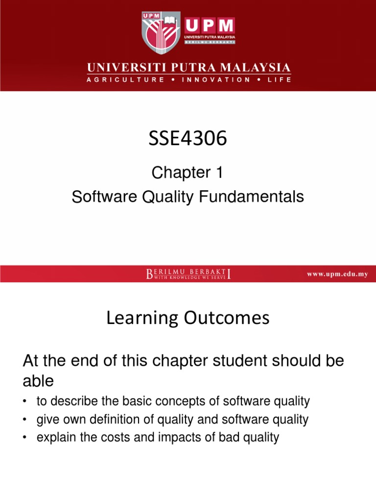 2020 - Chapter 1 Software Quality Fundamentals | PDF | Software Quality ...