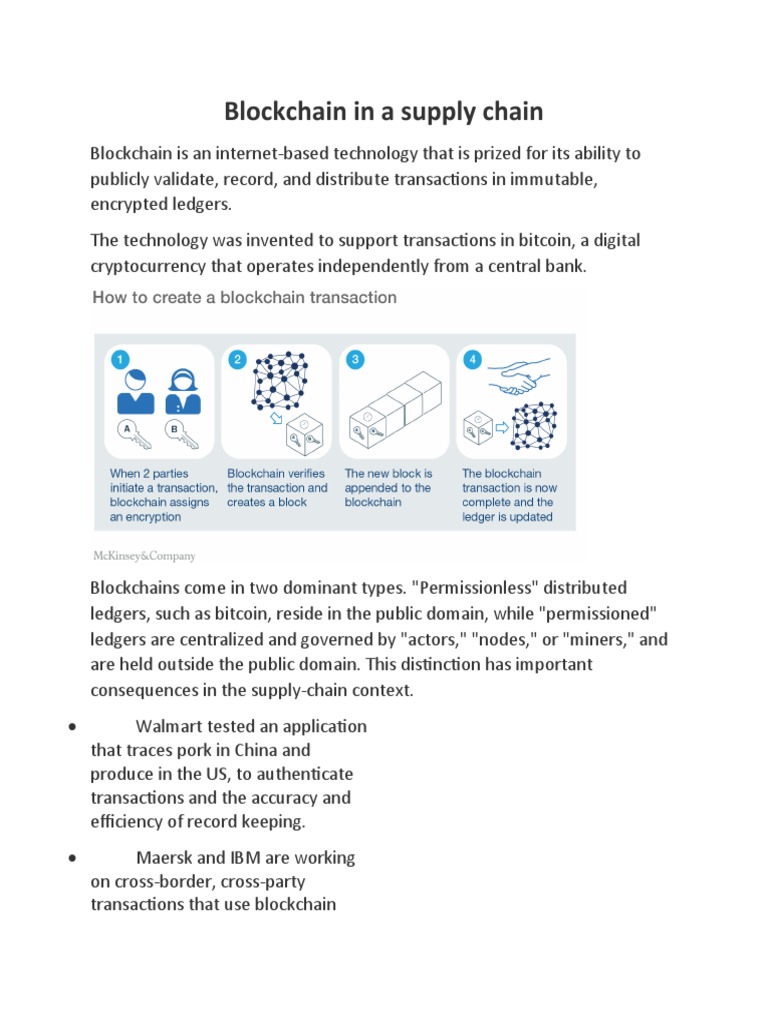 Blockchain in Supply Chain | PDF