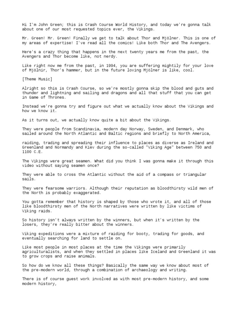 The Vikings Crash Course World History 224 | Download Free PDF ...