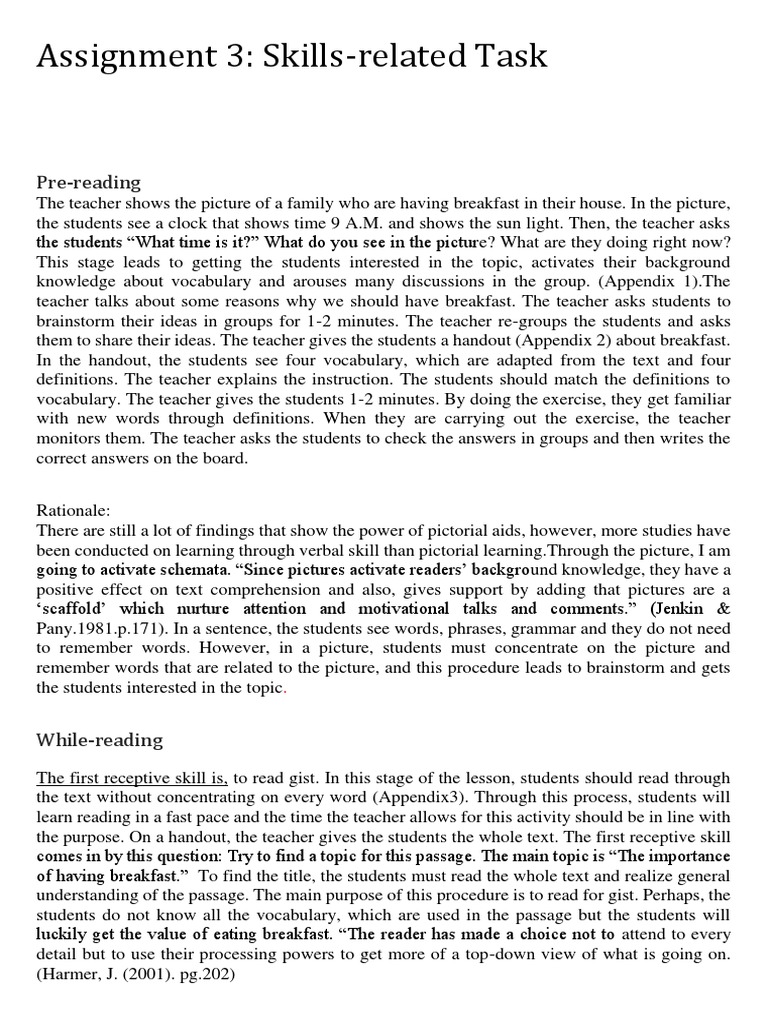 CELTA. Assignment 3 | PDF | Meal | Reading Comprehension