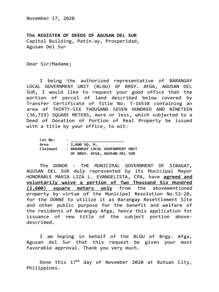 The Register of Deeds of Agusan Del Sur | PDF
