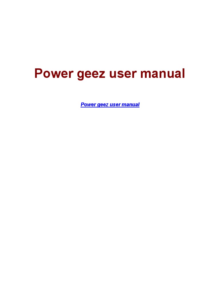Power Geez User Manual Download Guide | PDF | Windows 8 | Microsoft Windows