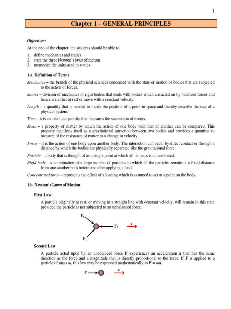Chapter 1 - General Principles: Objectives | PDF | Euclidean Vector ...
