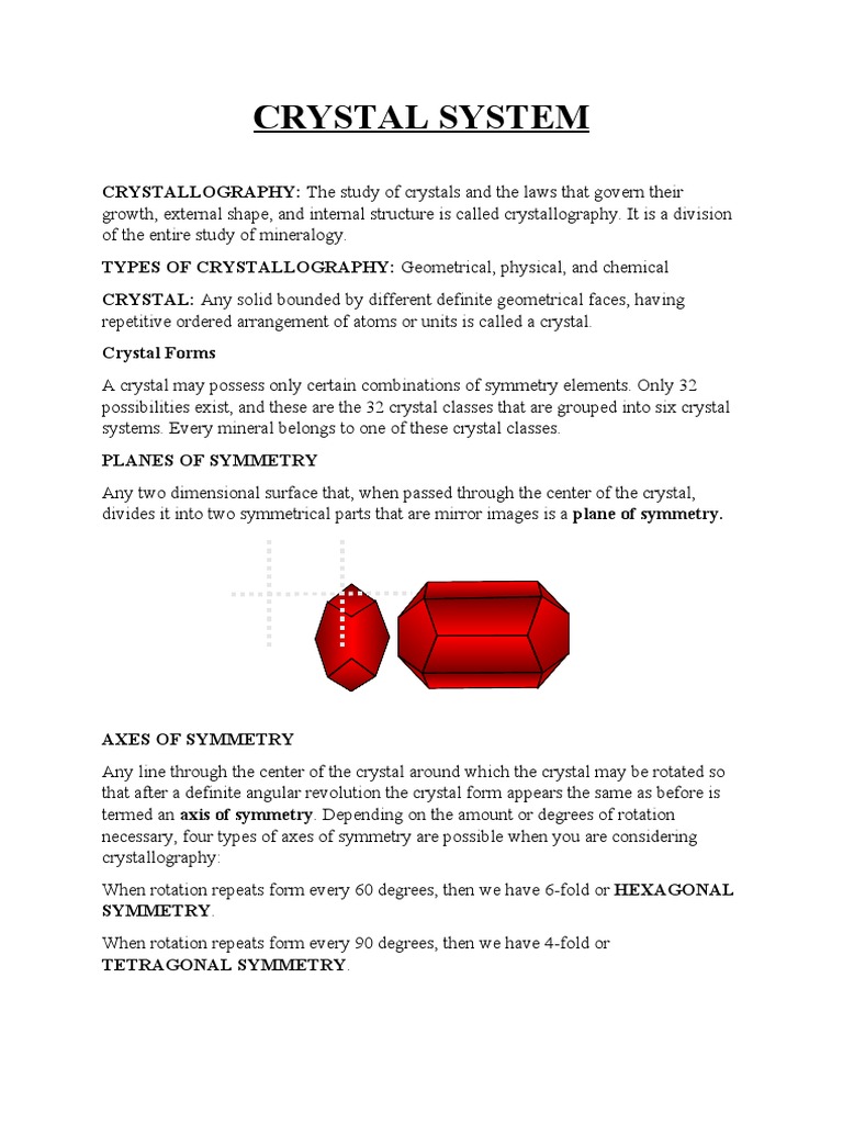 CRYSTALLOGRAPHY Is The Study of Crystals | PDF | Crystal Structure ...