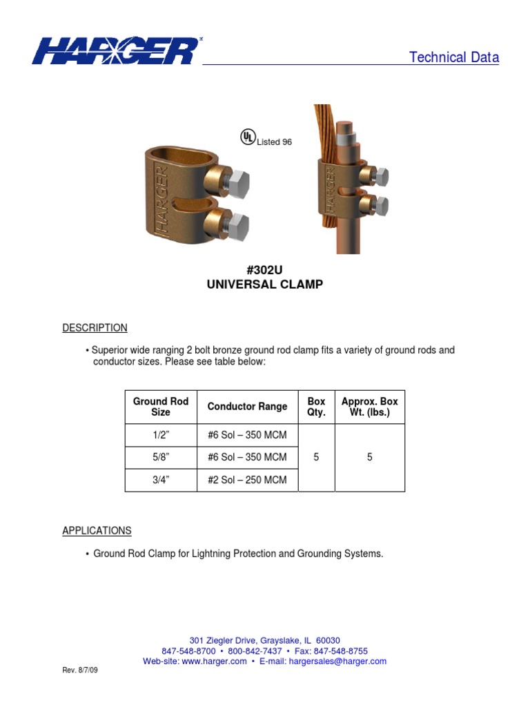 Technical Data: #302U Universal Clamp | PDF