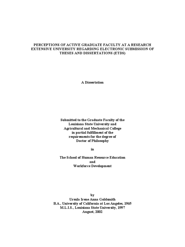 Electronic Theses and Dissertations (Etds) | PDF | Graduate School | Doctor Of Philosophy
