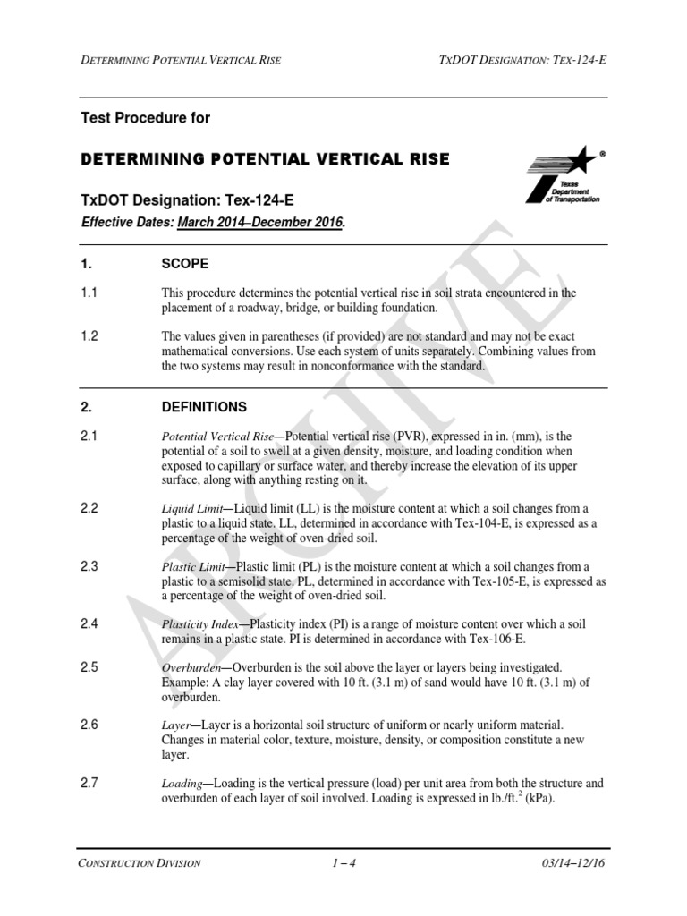 Determining Potential Vertical Rise | PDF | Soil | Density