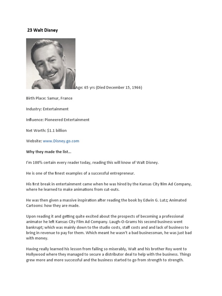23 Walt Disney | PDF | The Walt Disney Company | Walt Disney