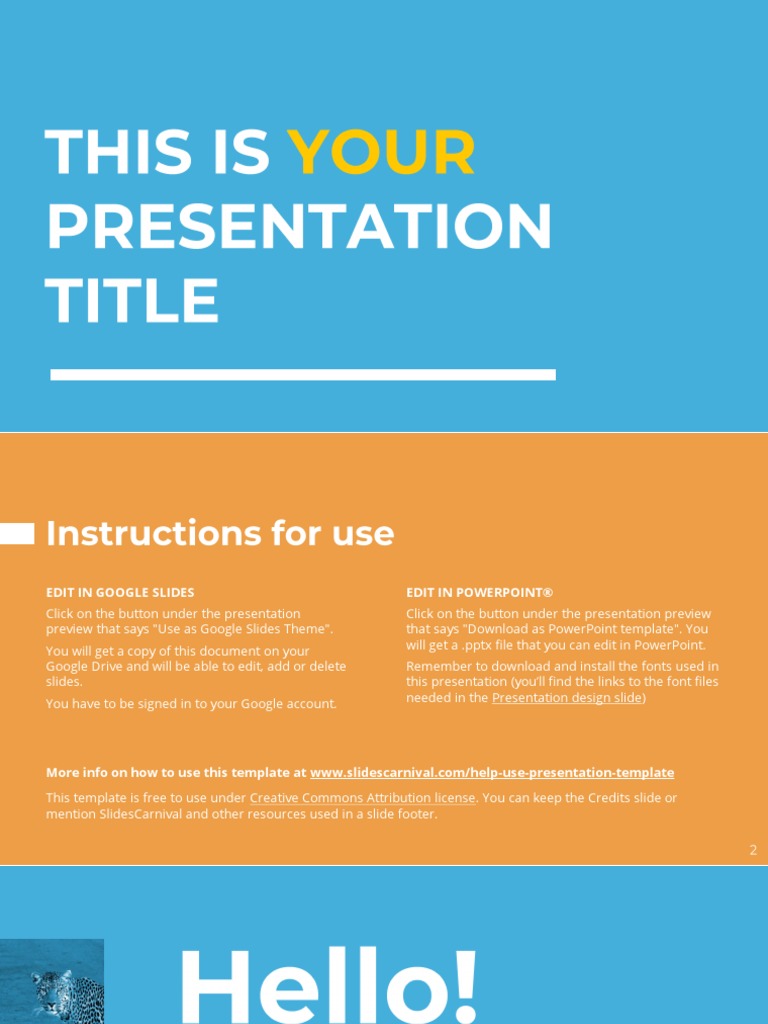 Simple Blue and Yellow Template | PDF | Color | Microsoft Power Point