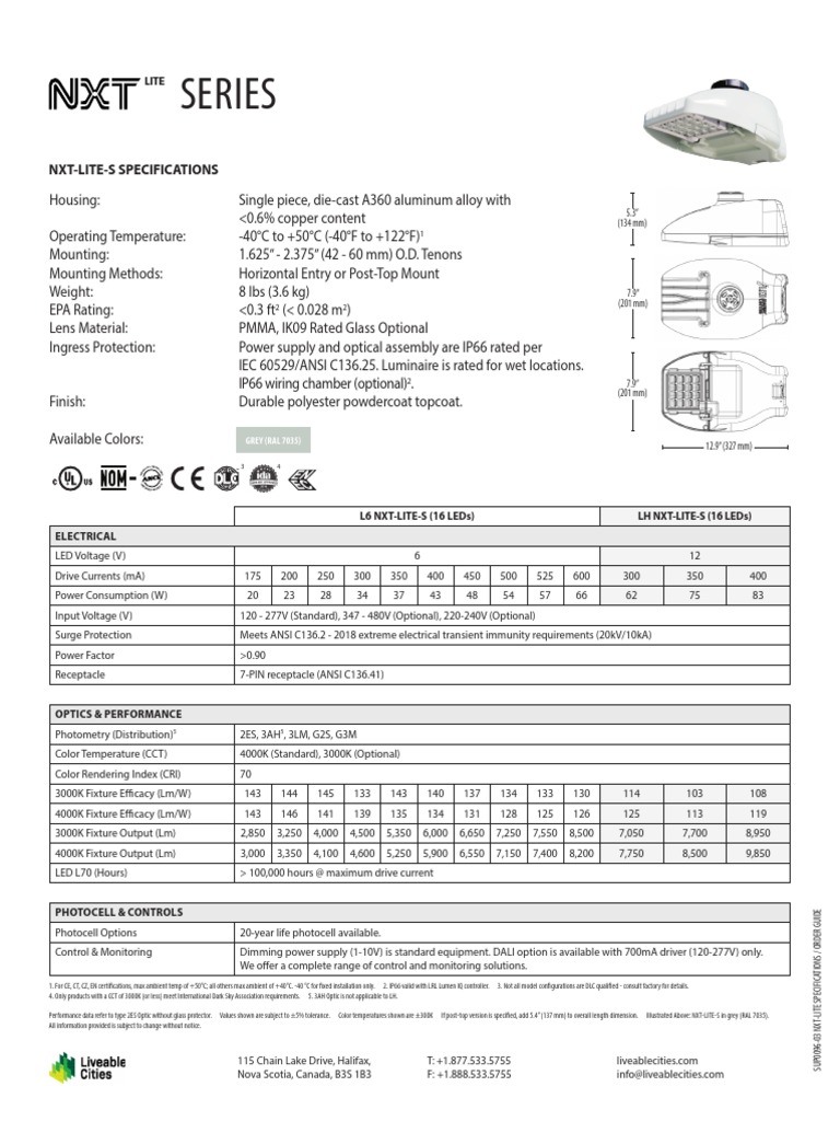 SUP0096-03 NXT-Lite Spec Order Guide-EN | PDF | Components ...