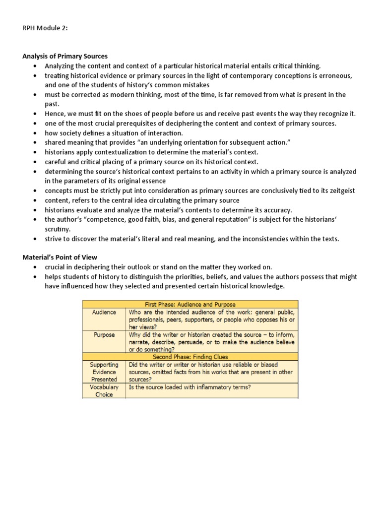 Analysis of Primary Sources | Download Free PDF | Primary Sources ...