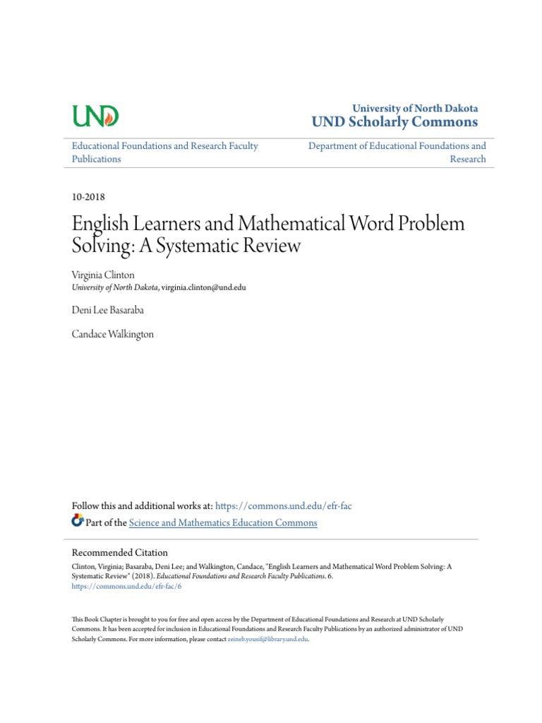 Analysis of Linguistic Features of Mathematical Word Problems and Their Effects on Problem ...