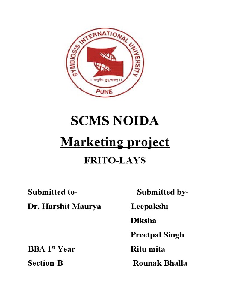 Scms Noida Marketing Project: Frito-Lays | PDF | Pepsi Co | Food Industry