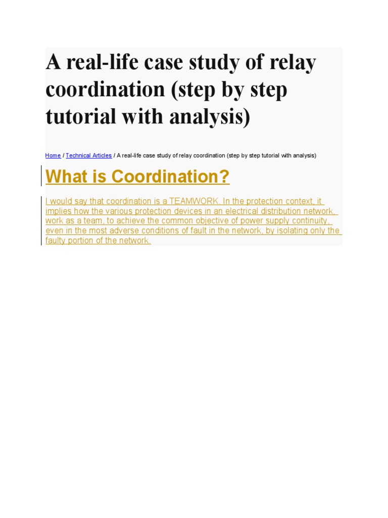 A Real-Life Case Study of Relay Coordination (Step by Step Tutorial ...
