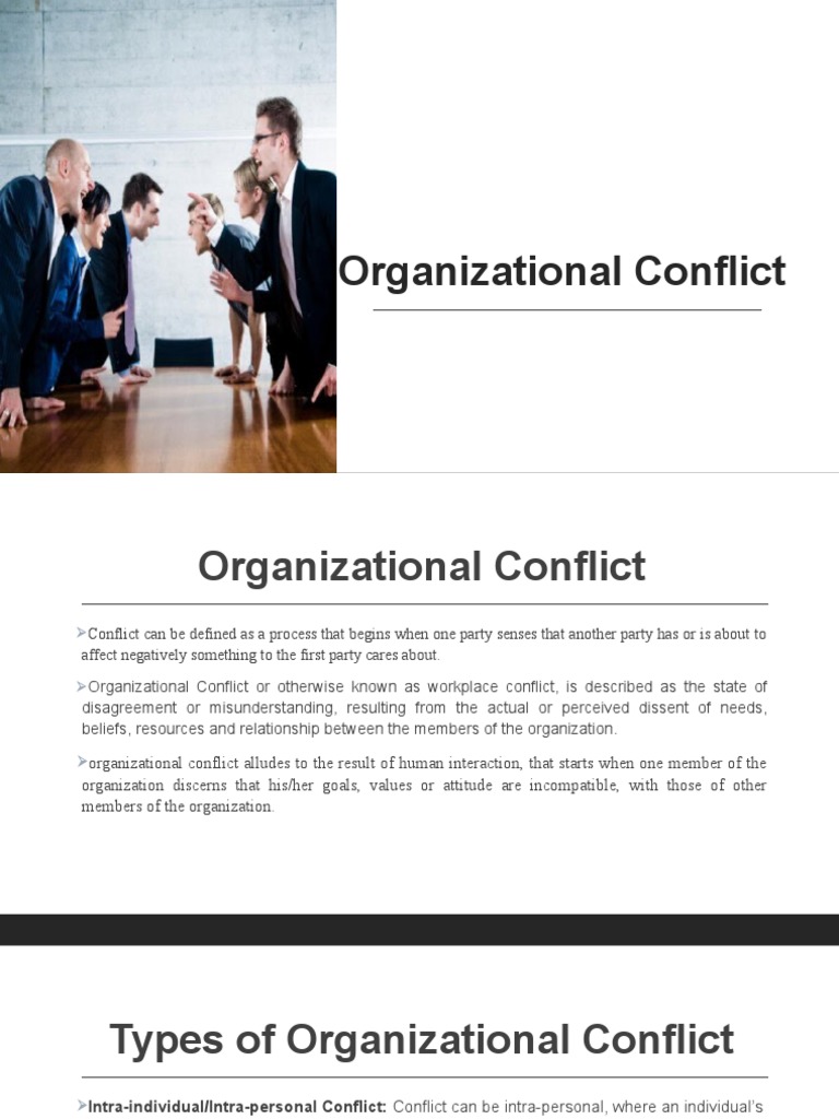 Types of Organizational Conflict Explained | PDF | Goal | Conflict ...