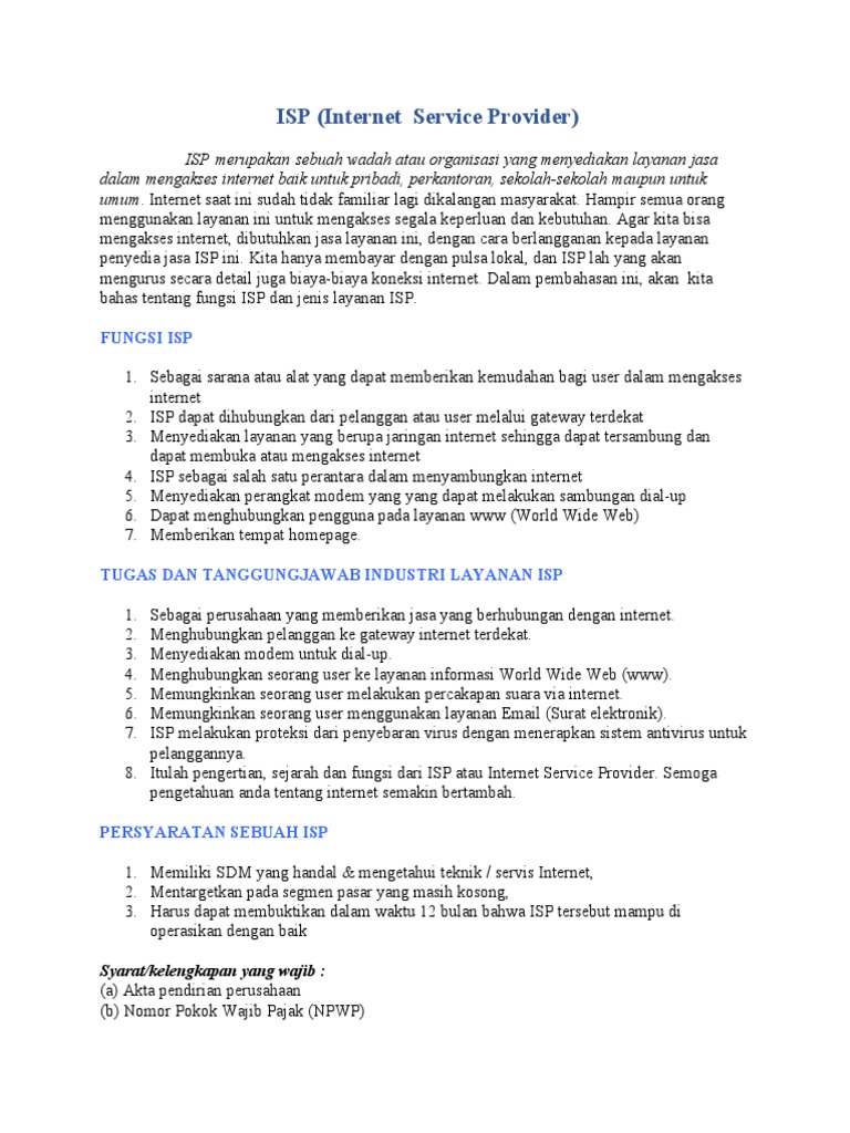 ISP (Internet Service Provider) | PDF