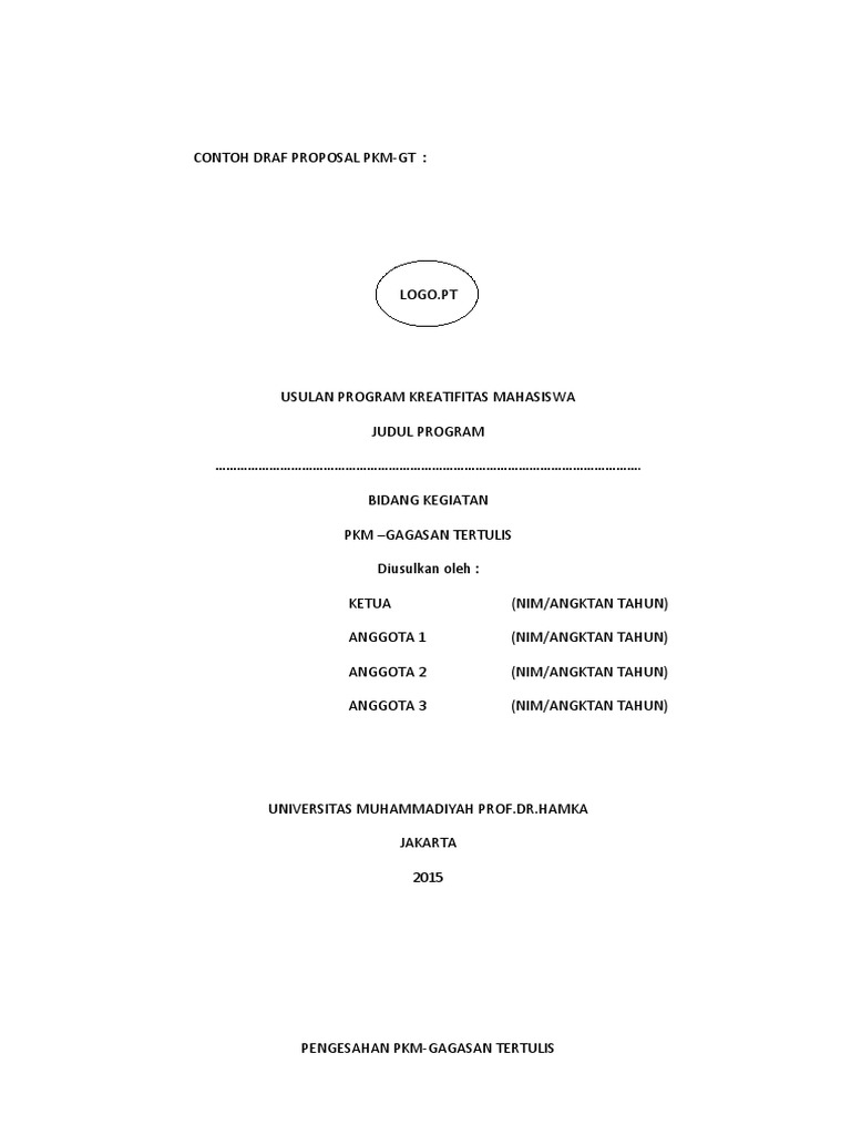 Contoh Draf Proposal PKM GT | PDF