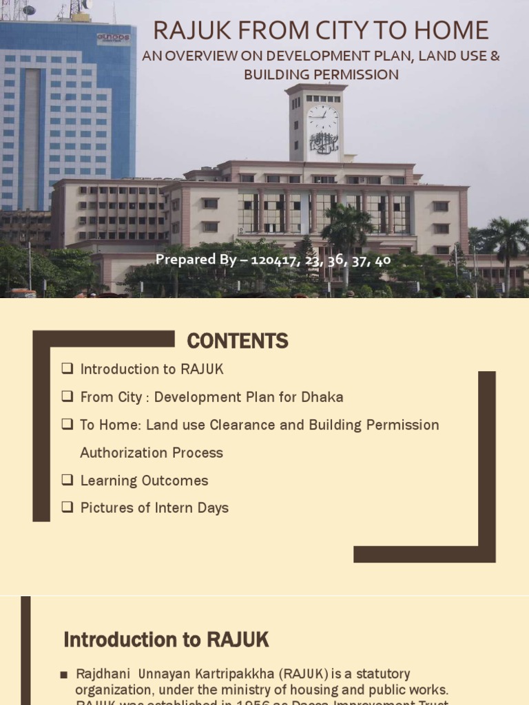 Rajuk From City To Home: An Overview On Development Plan, Land Use ...