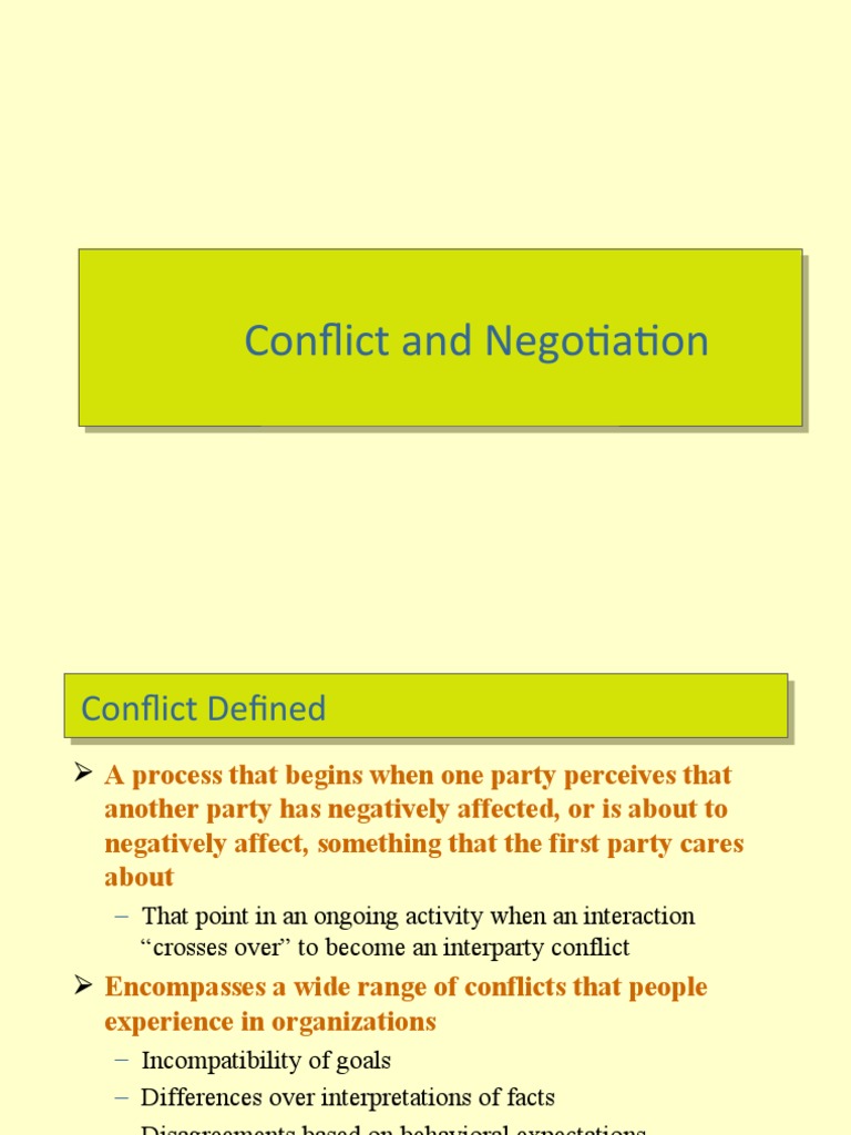 5 - Conflict & Negotiation | PDF | Negotiation | Bargaining