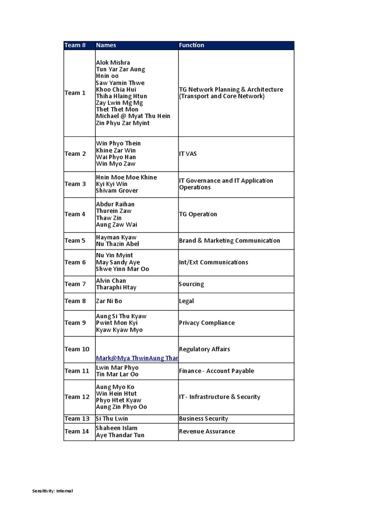 IT Team Names and Functions Overview | PDF | Information And ...