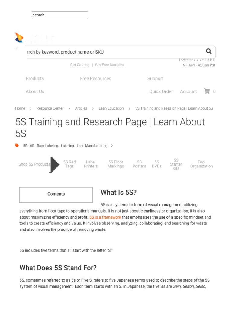 5S System | PDF | Lean Manufacturing | Employment