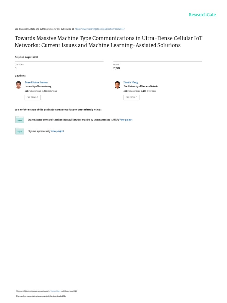 Towards Massive Machine Type Communications in Ultra-Dense Cellular Iot Networks: Current Issues ...