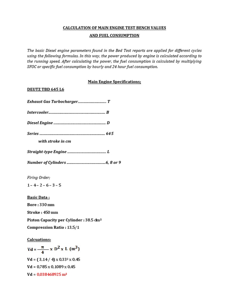 Engine Power Calculation | PDF | Engines | Kilowatt Hour