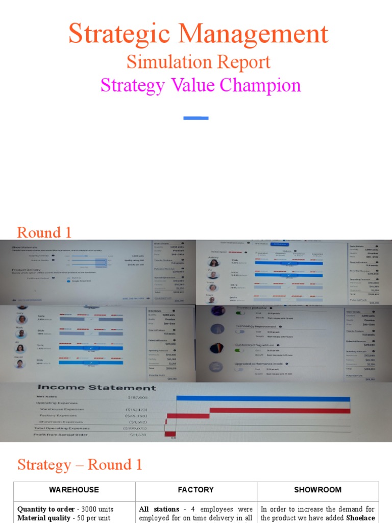 Strategic Management Simulation Report | PDF | Demand | Warehouse