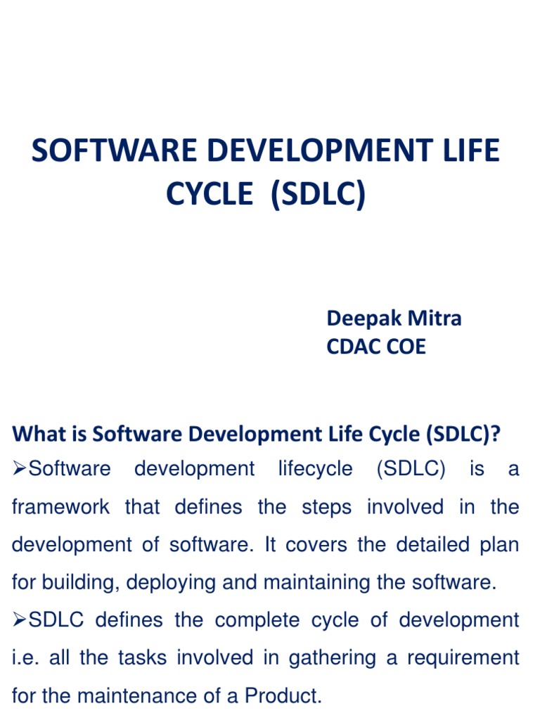 Software Development Life Cycle (SDLC) PDF | PDF | Software Testing ...
