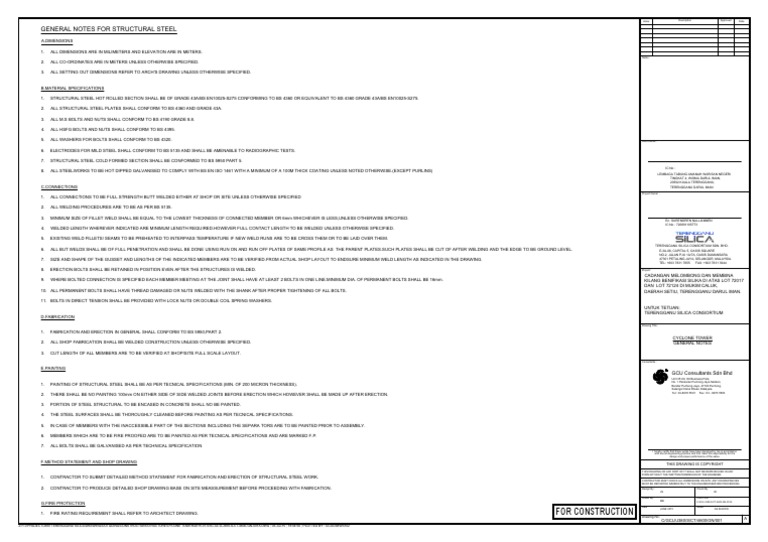 For Construction: General Notes For Structural Steel | PDF | Structural ...
