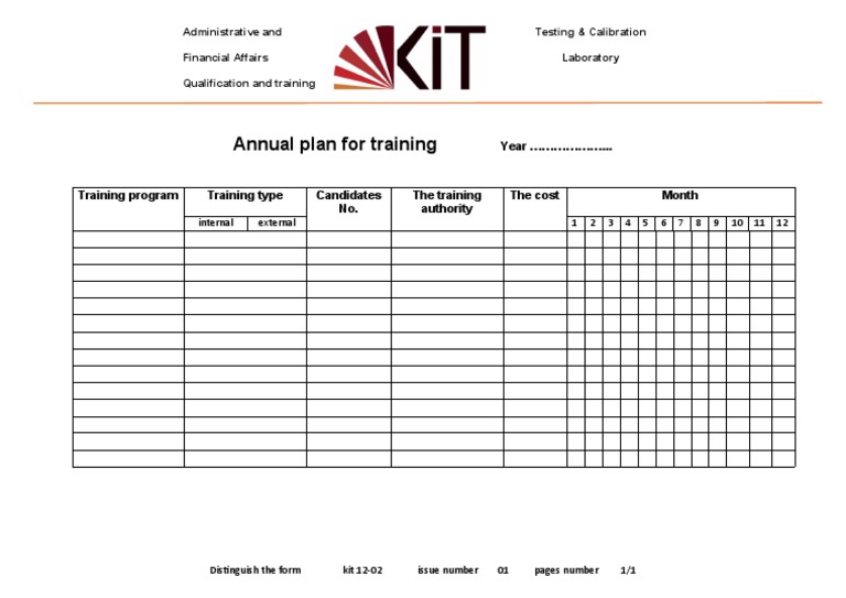 Annual training plan for admin and lab staff | PDF