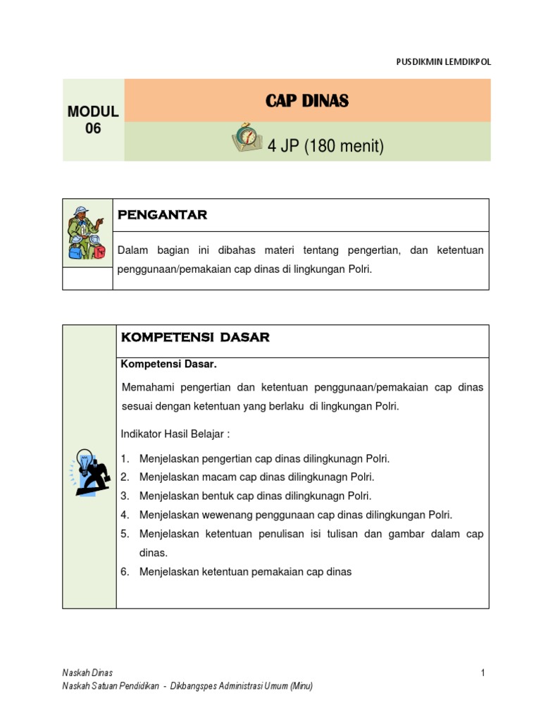 Modul 6 Lambang Tribratadan Cap Dinas | PDF