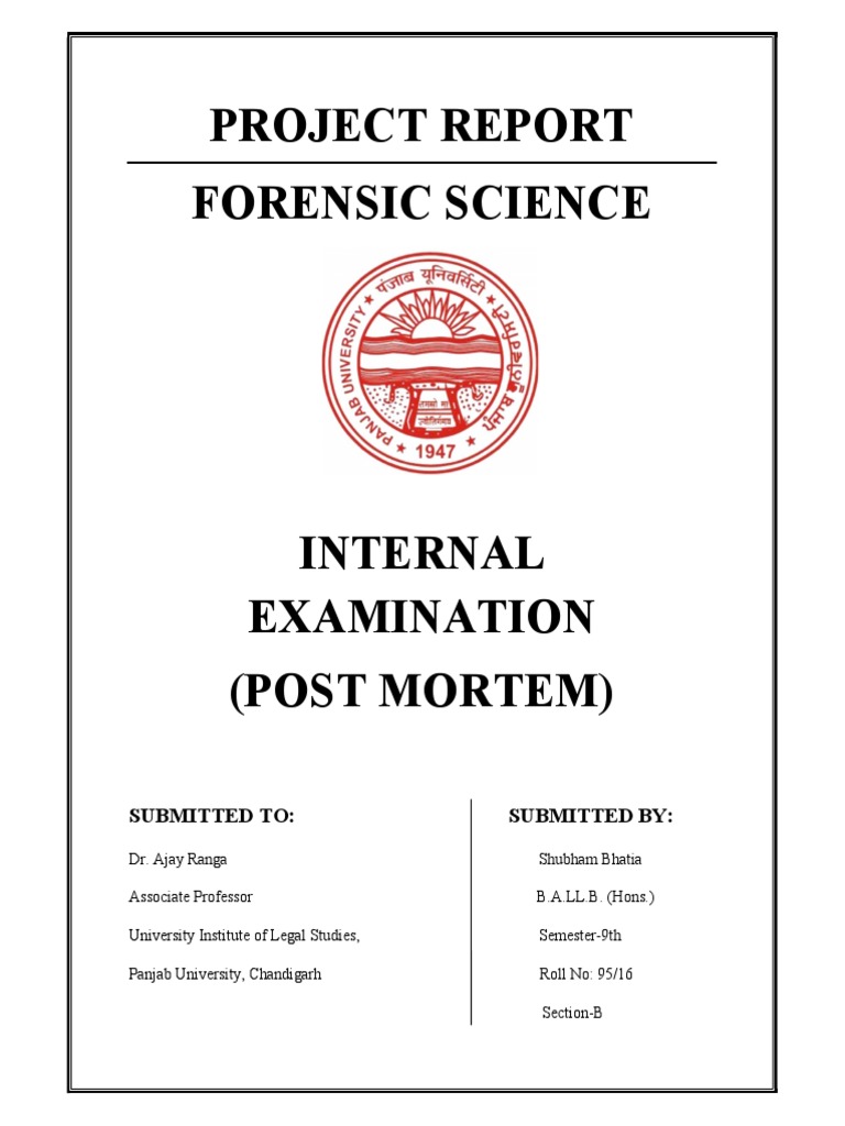 Forensic Autopsy Project Report | PDF | Autopsy | Abdomen