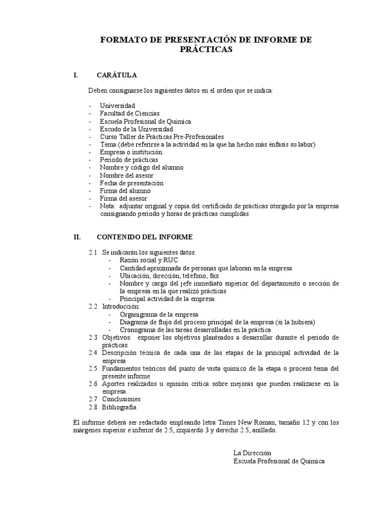 Formato Presentación de Informe | PDF