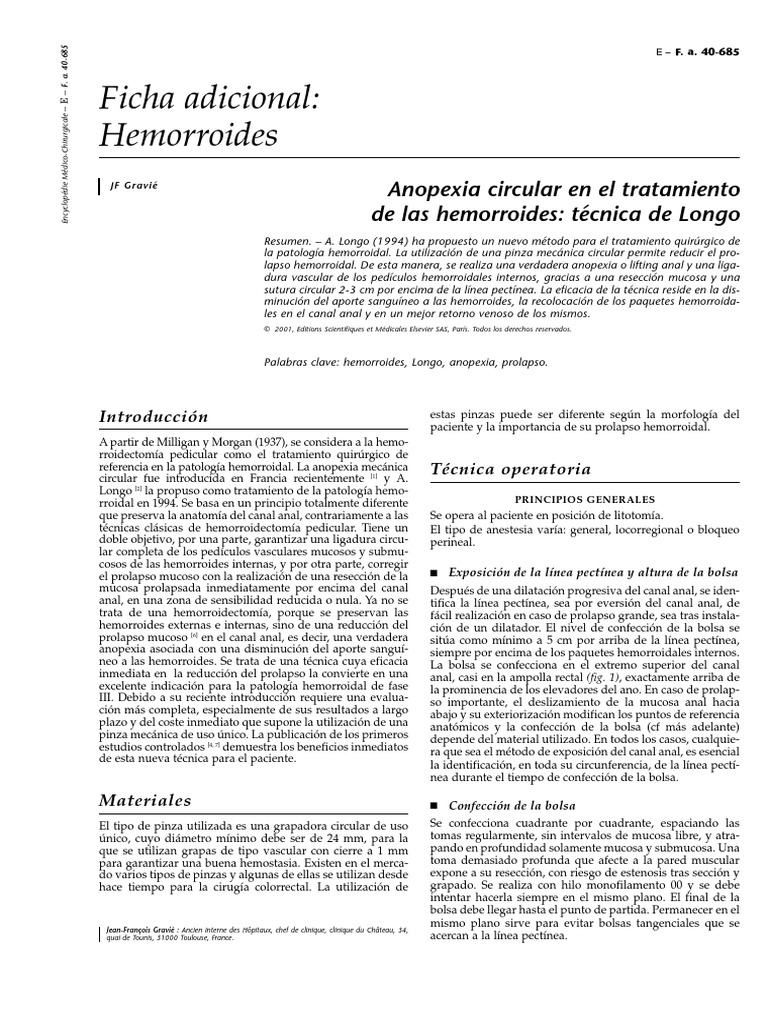 LONGO | PDF | Hemorroides | Especialidades Medicas