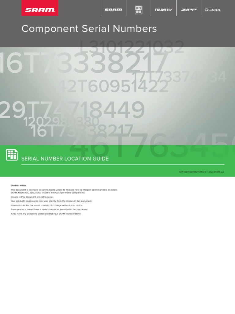 Component Serial Numbers: Serial Number Location Guide | PDF | Human ...