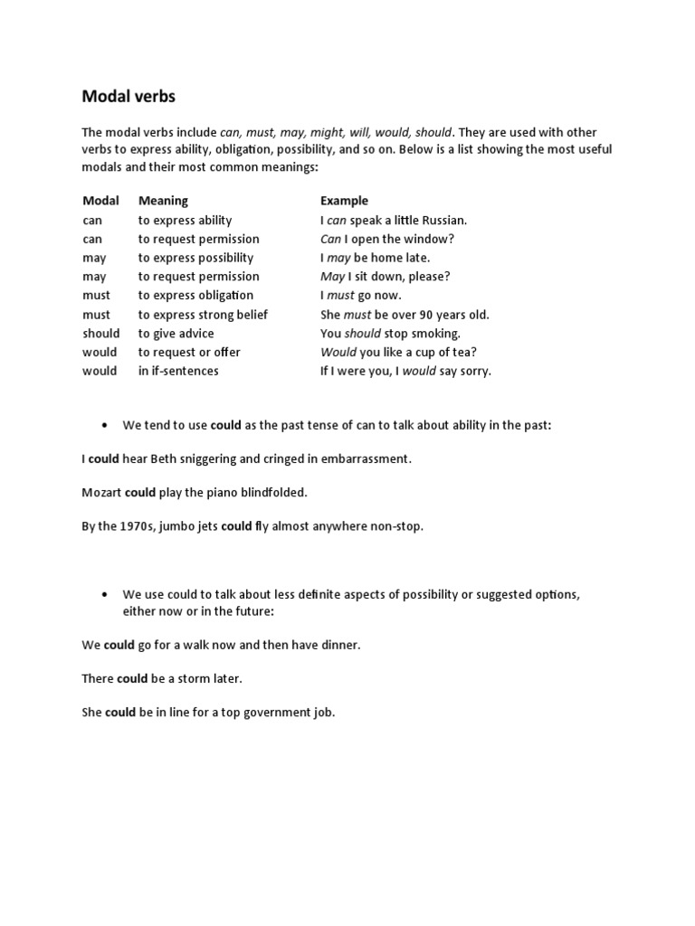 Modals Theory | PDF | Verb | Morphology