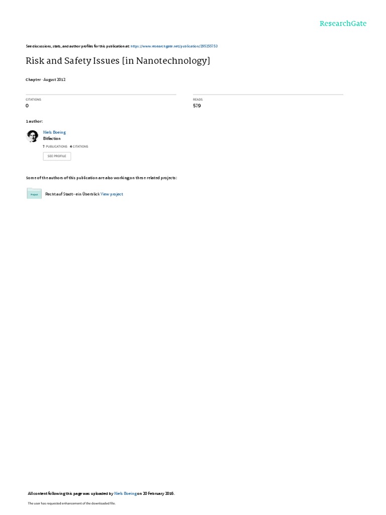 Risk and Safety Issues in Nanotechnology: An Analysis of the Evolution ...