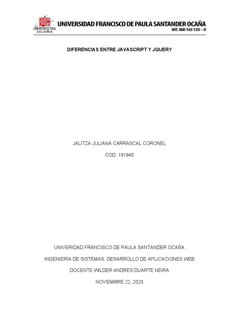 Diferencias Entre Javascript y Jquery | PDF | J Query | Script Java